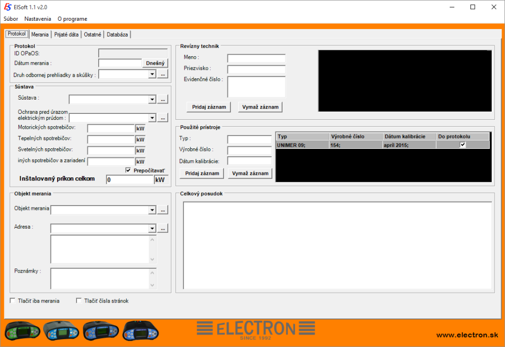 ELSOFT 1.1 – EL-INŠ s.r.o.